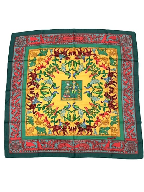 Hermes | Accessories | Hermes Early America Carre 9 Scarf Green ...